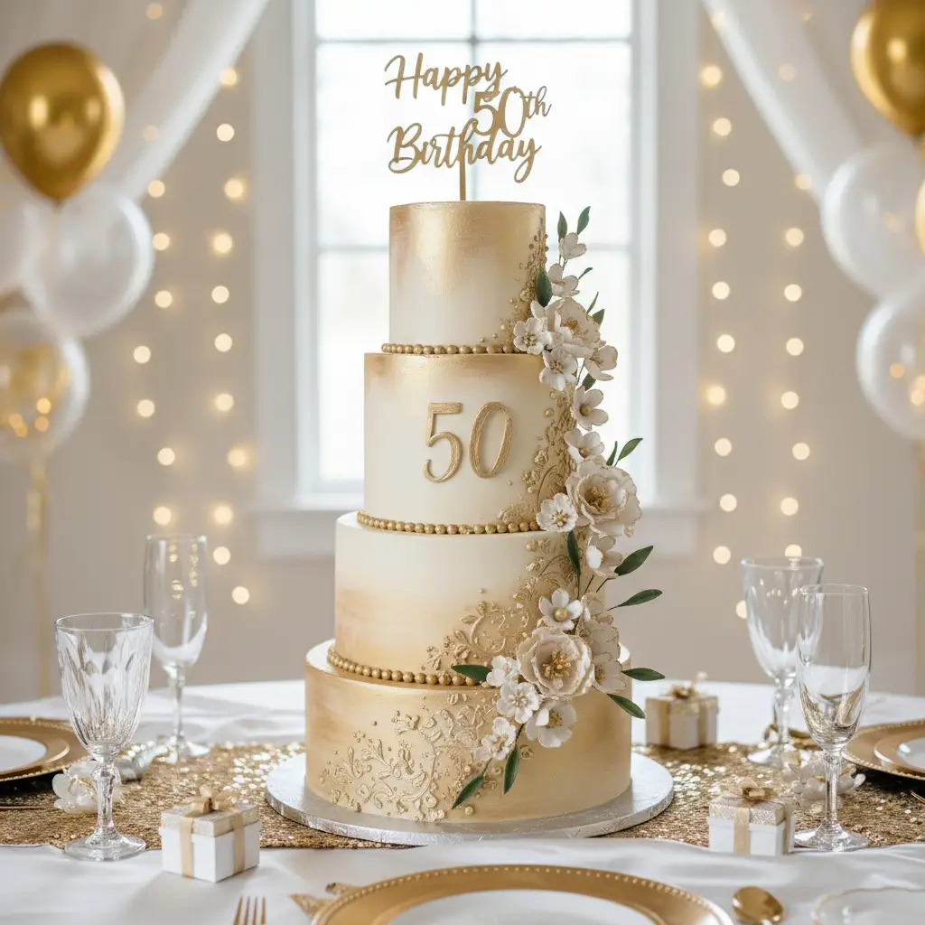 50th Birthday Cake Ideas Elegant Designs Flavors and Inspiration